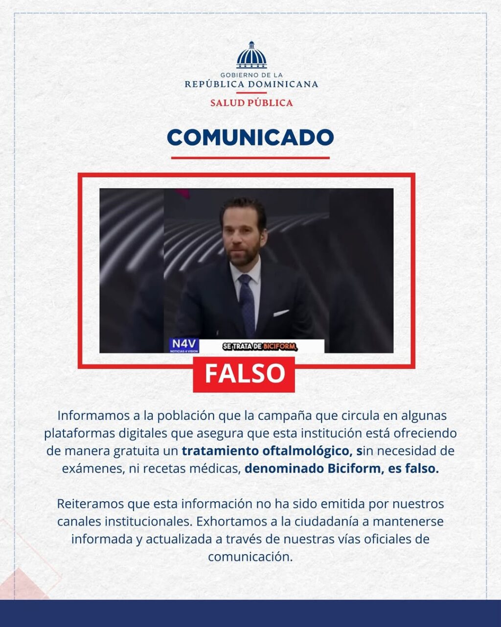 Salud Pública alerta sobre campaña falsa de tratamiento oftalmológico ...